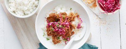 Rendang van jackfruit met atjar van rode kool - Fairtrade Original