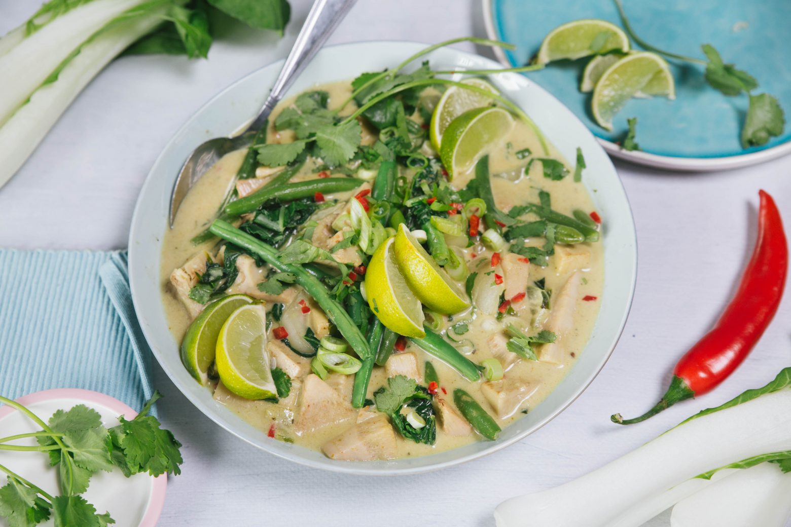 Thaise groene curry met groenten en jackfruit - Fairtrade Original