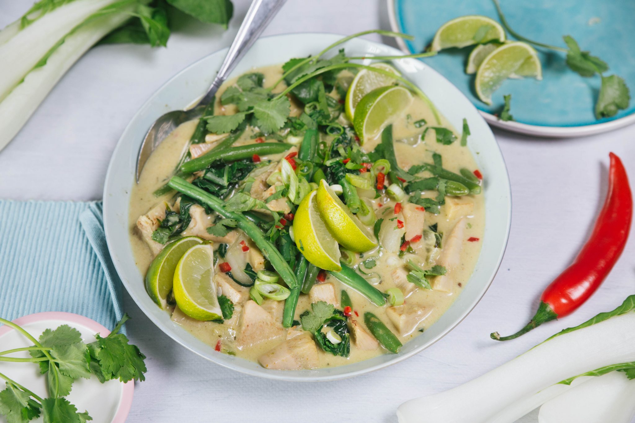 Thaise groene curry met groenten en jackfruit - Fairtrade Original